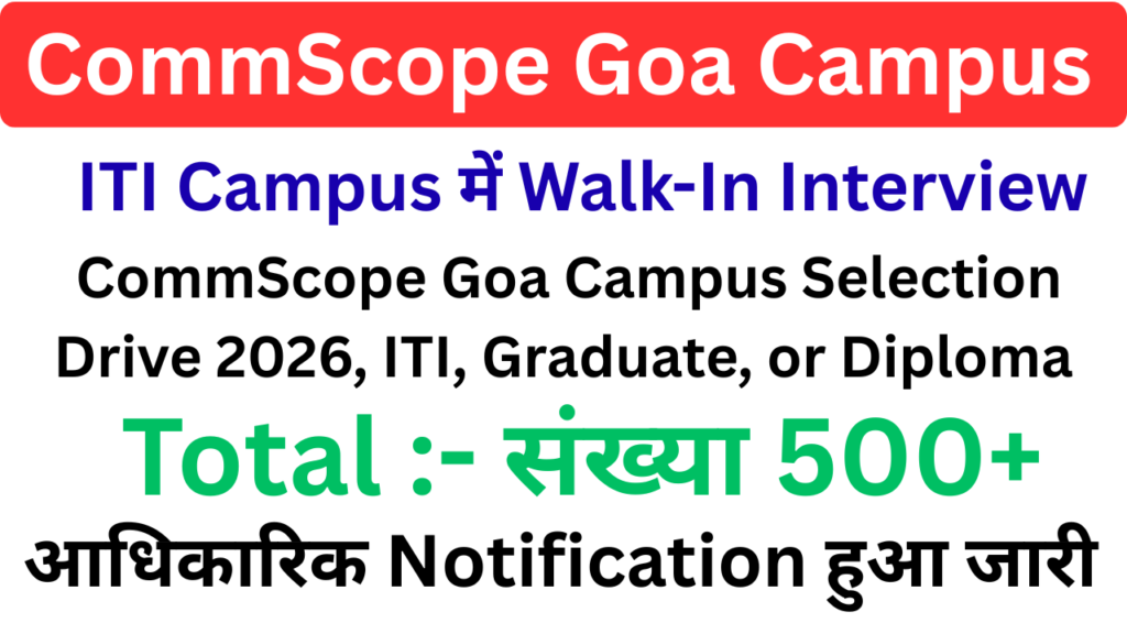 CommScope Goa Campus Selection Drive 2026, ITI, Graduate, or Diploma ...